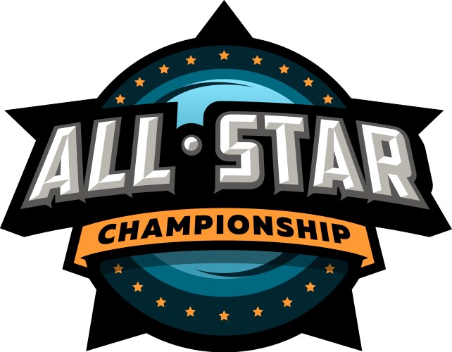 All star basketball sports logo emblem Royalty Free Vector