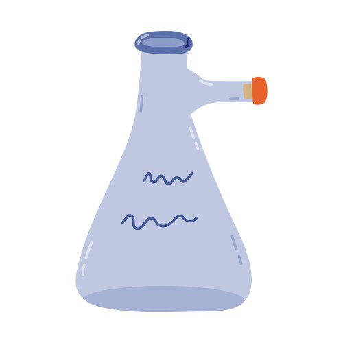 Cute cartoon laboratory beaker with purple Vector Image