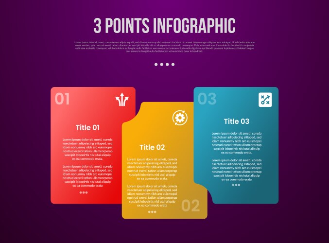 3 points or step process infographic with octagon Vector Image