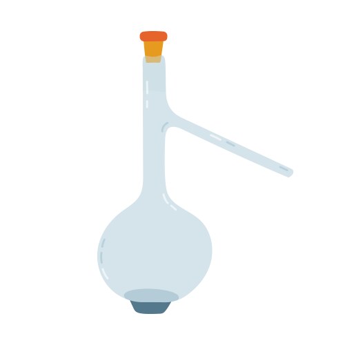 Cute cartoon laboratory beaker with yellow Vector Image