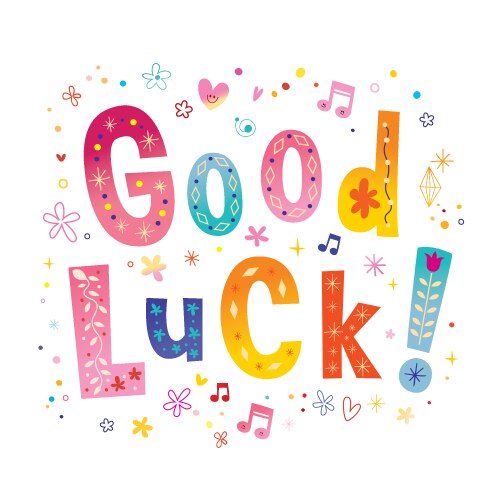 Good luck lettering set Royalty Free Vector Image