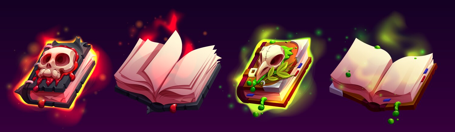 Old magic closed and open books Royalty Free Vector Image