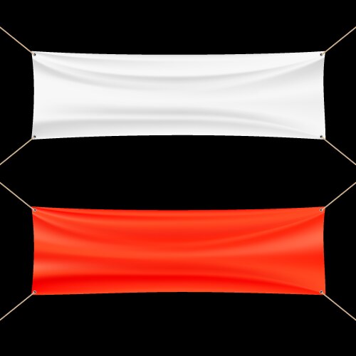 Red and white textile banner set Royalty Free Vector Image