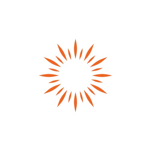 Simple line sun logo design icon template Vector Image