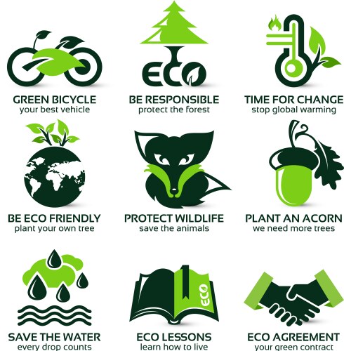 Environment and eco related symbols Royalty Free Vector