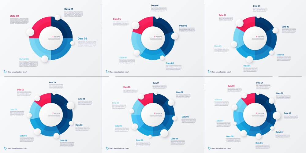 Pie chart concept with 8 parts template Royalty Free Vector