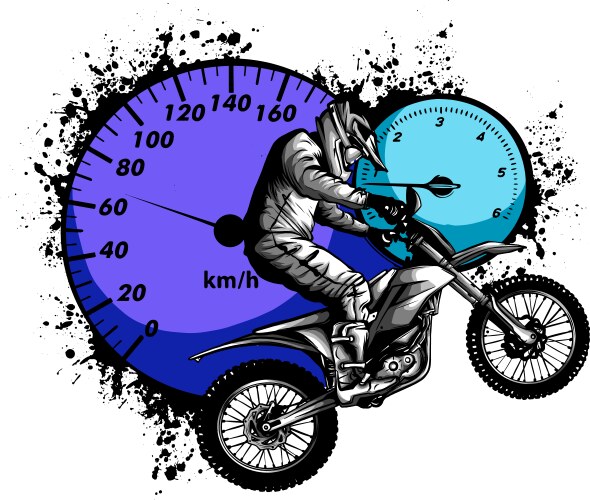 Speeding motorcycle Royalty Free Vector Image - VectorStock