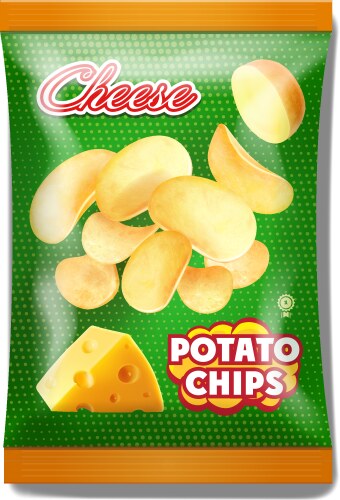Potato chips realistic 3d Royalty Free Vector Image