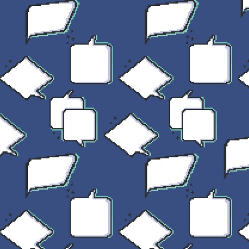 Speech bubble pattern background pixel art Vector Image