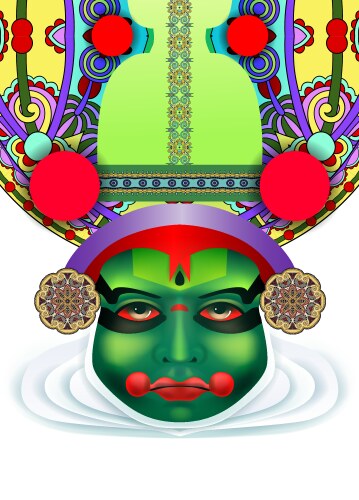 Colorful kathakali face Royalty Free Vector Image