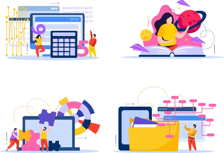 Unproductive behavior concept Royalty Free Vector Image