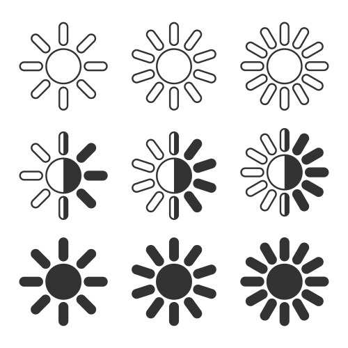 Sun icon sets Royalty Free Vector Image - VectorStock