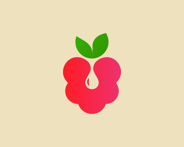 Raspberry icon flat berry Royalty Free Vector Image