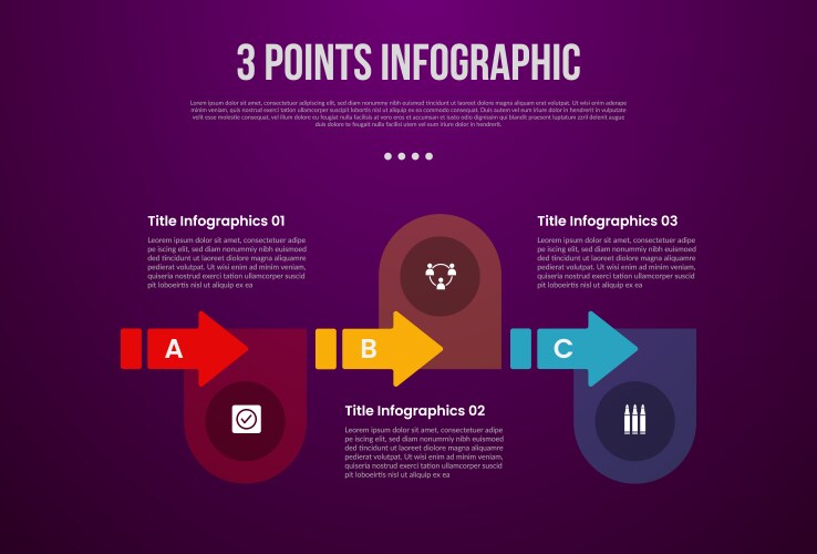 3 points or step process infographic with octagon Vector Image