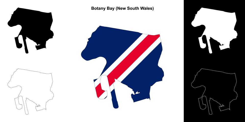 Tumby bay outline map Royalty Free Vector Image