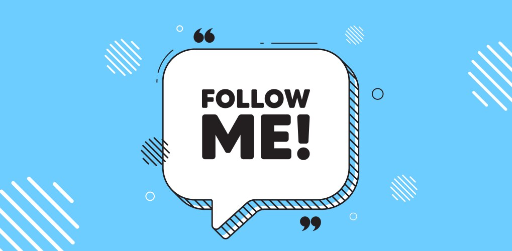 Follow me tag special offer sign flash sale chat Vector Image