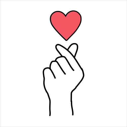 Korean finger heart Royalty Free Vector Image - VectorStock