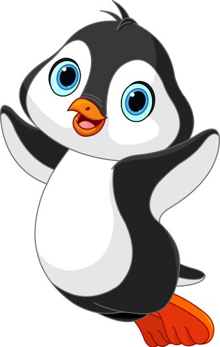 Penguin salute Royalty Free Vector Image - VectorStock