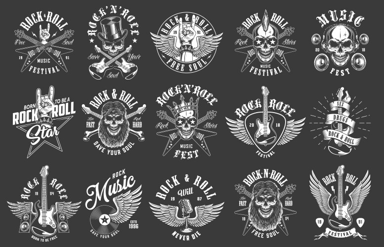 Rock and roll poster Royalty Free Vector Image