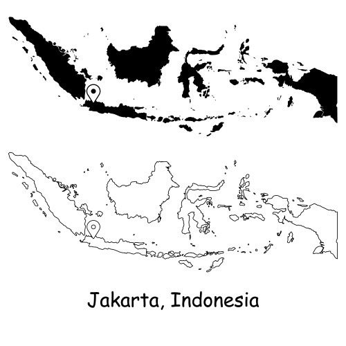 Indonesia Map Black White Vector Images (over 360)