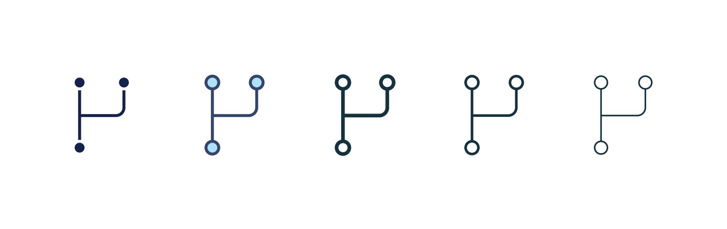 Code branch icon set merge data request symbol Vector Image