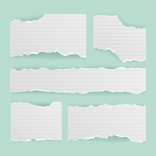 Realistic style torn paper pack Royalty Free Vector Image