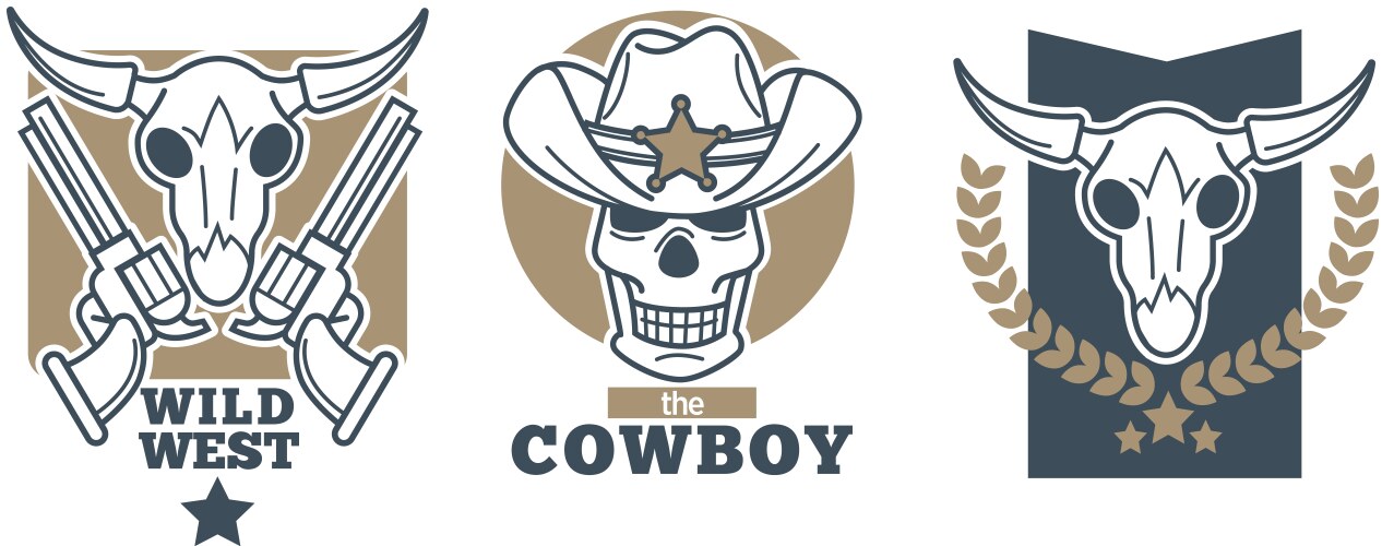 Cowboy skull with scarf on face Royalty Free Vector Image