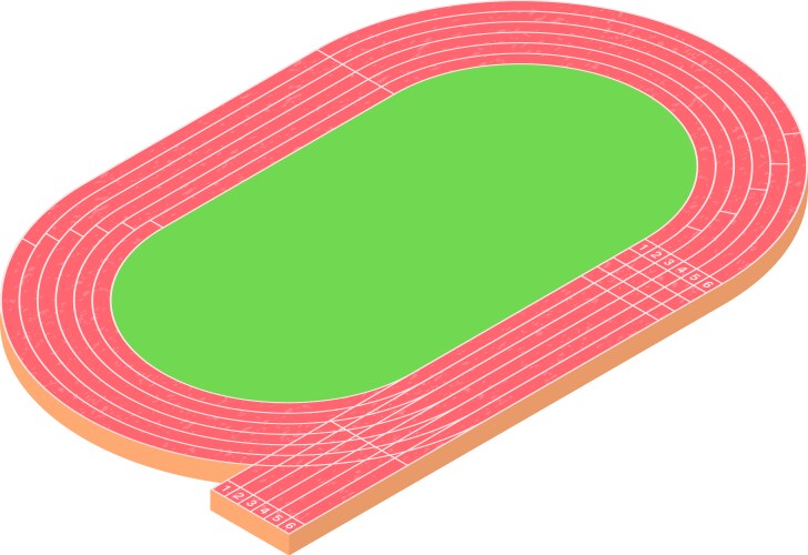 Cartoon running track stadium Royalty Free Vector Image