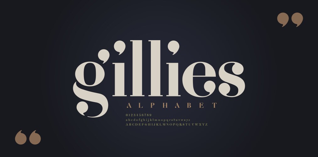 Elegant alphabet letters font classic modern Vector Image