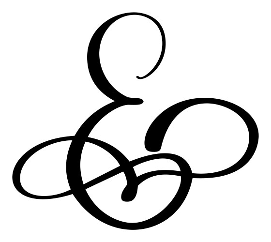 Hand drawn calligraphy letter e script Royalty Free Vector