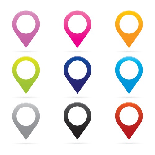 Flowers here logo map marker flower delivery icon Vector Image