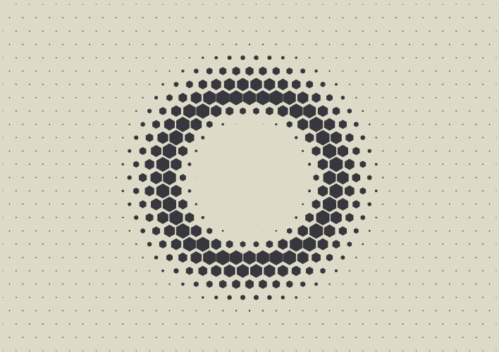 3d abstract geometric wave hex halftone pattern Vector Image