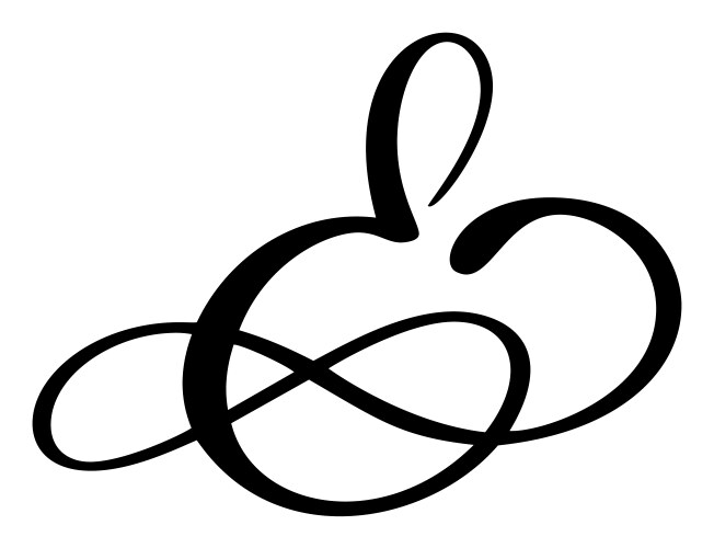 Calligraphy hand drawn letter e logo Royalty Free Vector