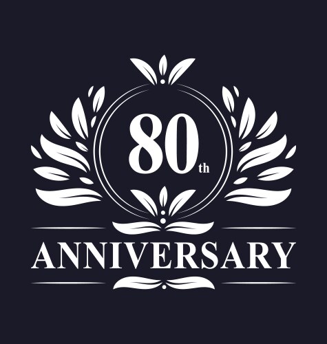 Luxury 80th birthday logo 80 years celebration Vector Image