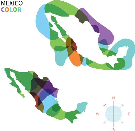 Detailed map of mexico and capital city Royalty Free Vector