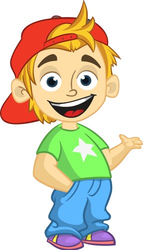 Cute little cartoon boy smiling expression Vector Image
