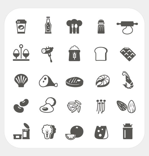 Food icons and elements Royalty Free Vector Image