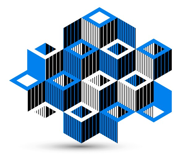 Isometric 3d cubes abstract geometric background Vector Image