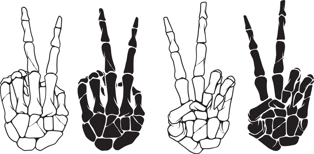 Sign hand ok skeleton Royalty Free Vector Image