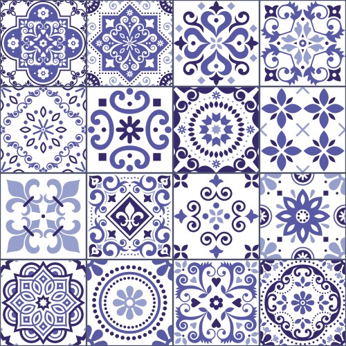 Portugal seamless pattern vintage mediterranean Vector Image
