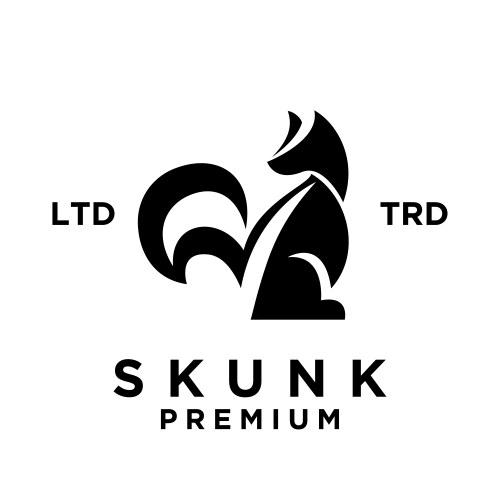 Skunk black white silhouette logo icon design Vector Image