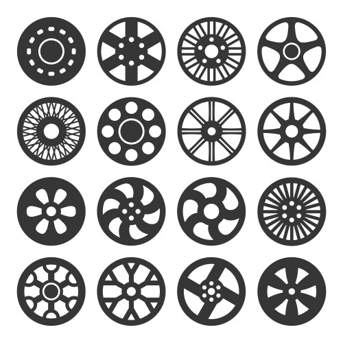 Set of different rims Royalty Free Vector Image