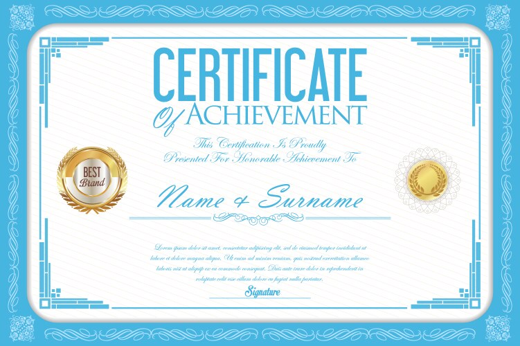 Vertical template of diploma Royalty Free Vector Image