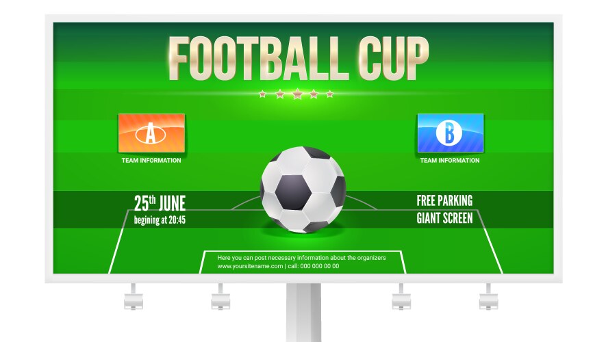 Football entry ticket template Royalty Free Vector Image