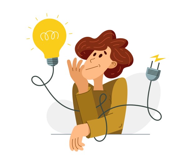 Idea needs resources to be realized embodied Vector Image