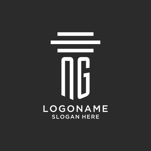 Ng initial logo with curved rectangle style design