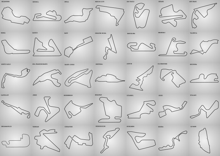 Formula 1 Circuit Vector Images (over 750)