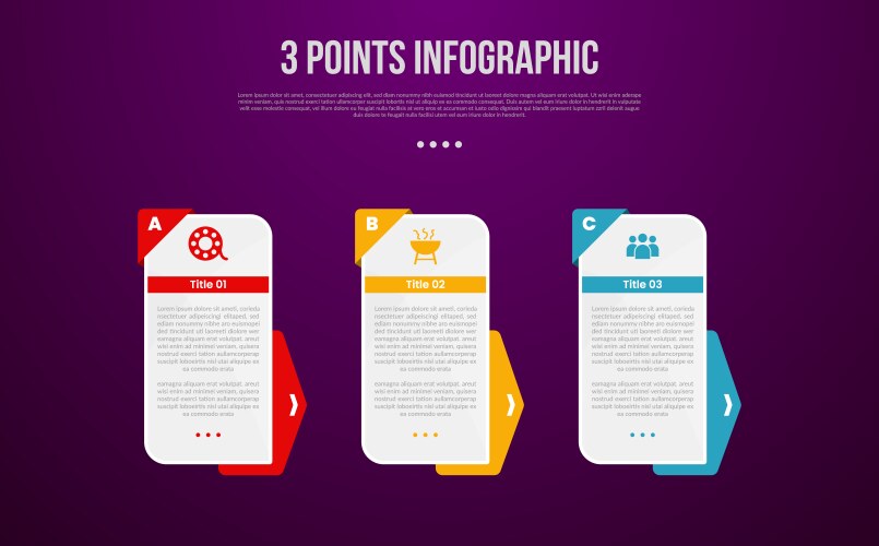 3 points or step process infographic Royalty Free Vector