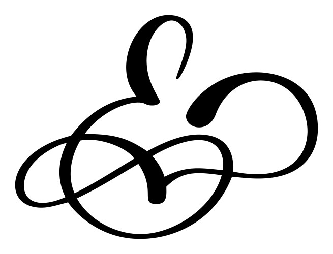 Hand drawn calligraphy letter e script Royalty Free Vector