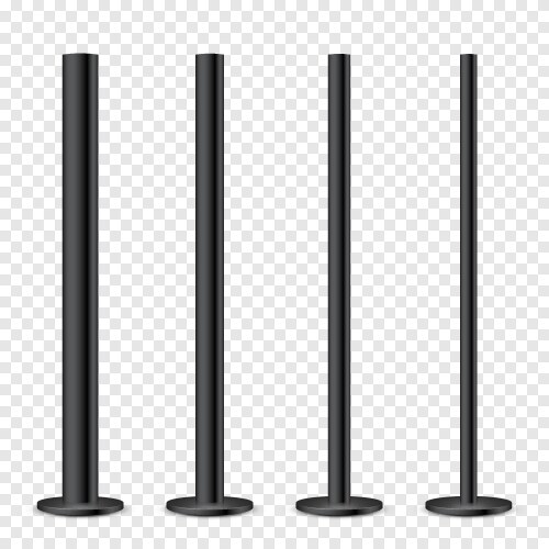 Realistic metal poles collection isolated Vector Image